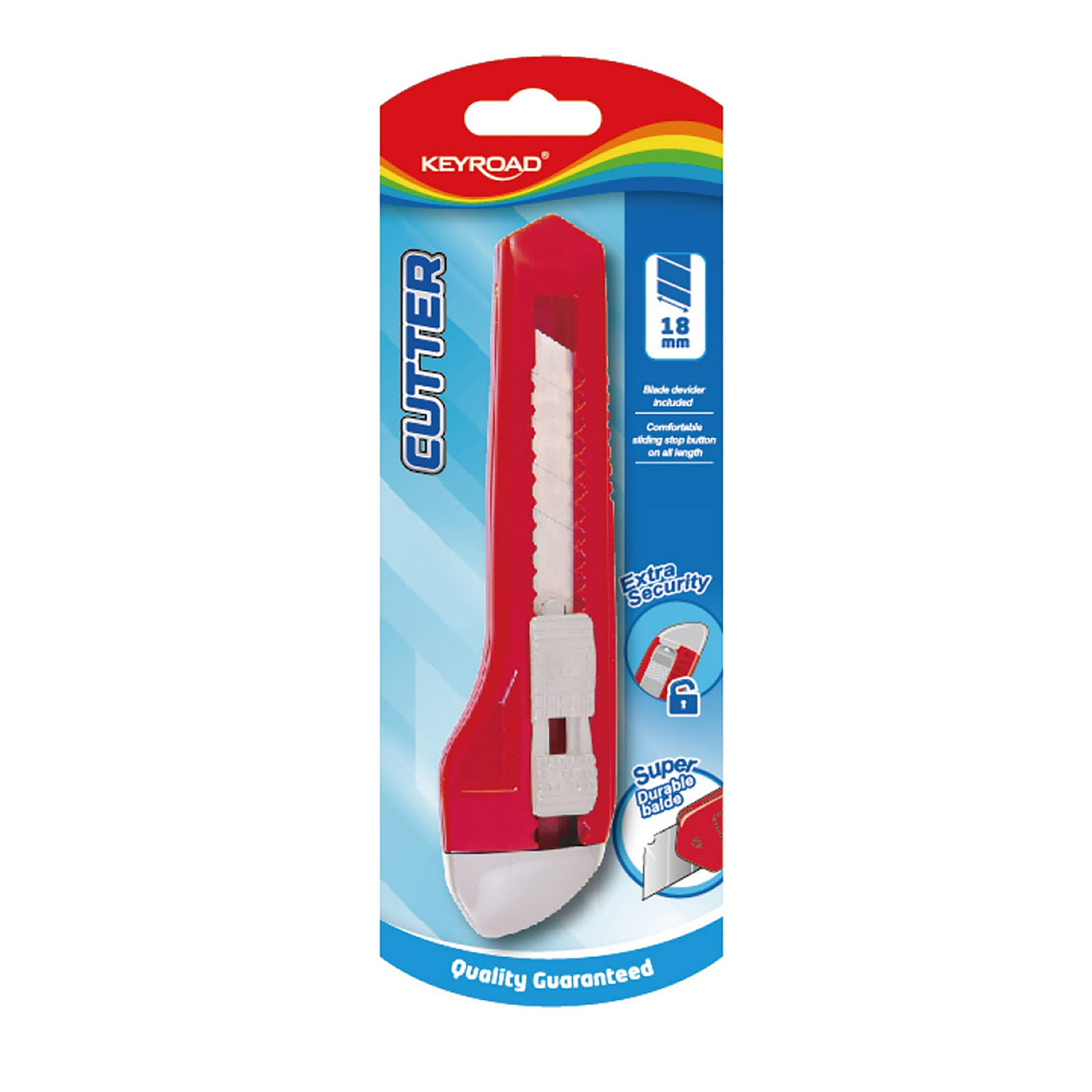 Kanceliarinis peiliukas Keyroad, 18 mm, blisteryje | Capsule.lt